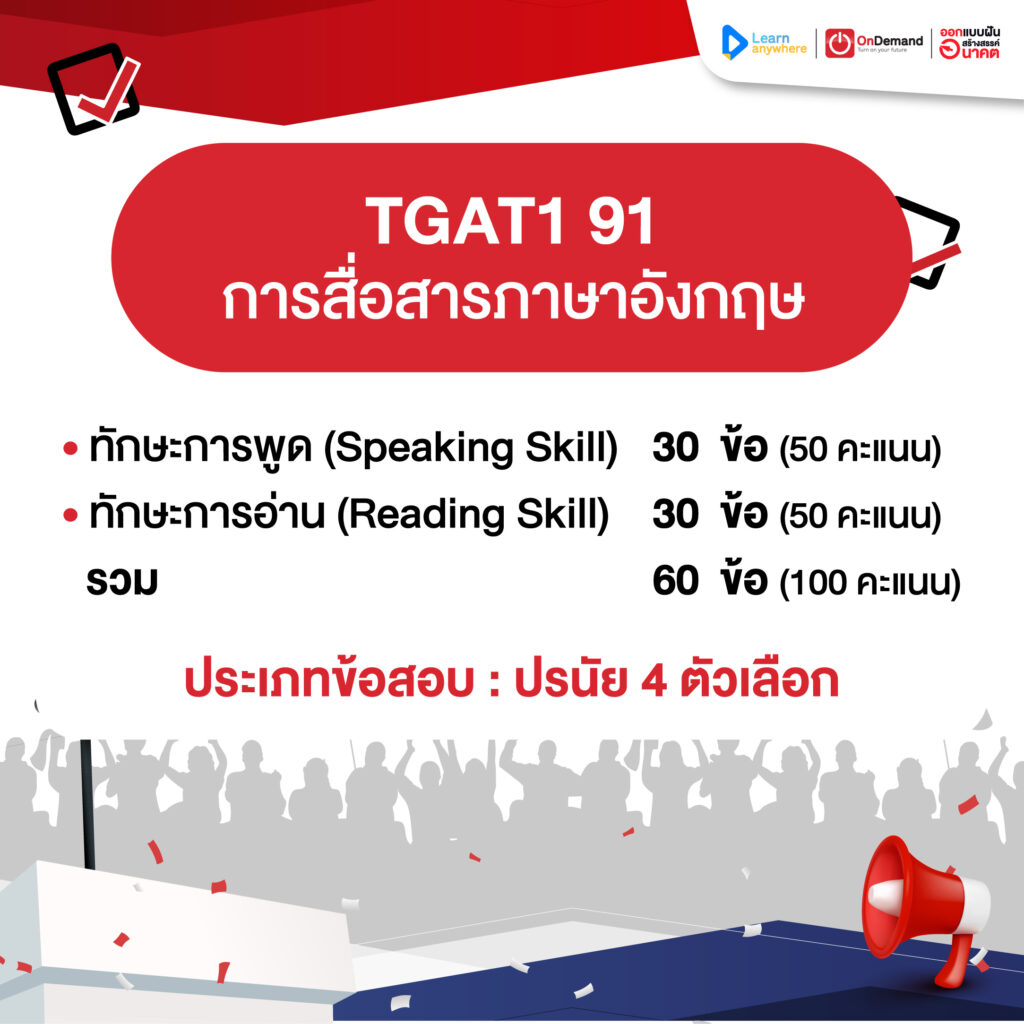 โครงสร้างข้อสอบ TGAT #DEK67 รู้ก่อน เตรียมตัวก่อน สู่คณะในฝัน - OnDemand